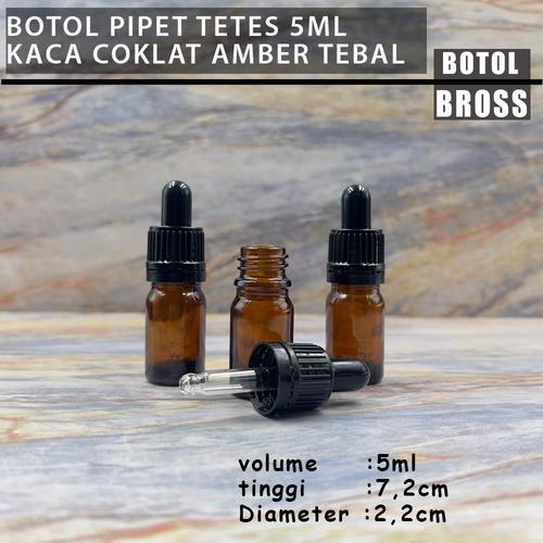 Jual Botol Kaca 5ml Pipet Tetes Coklat Amber Segel - Bottle Tebal ...