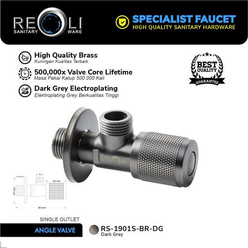 Jual Keran Stop Cabang Toilet WC Jet Shower Kran Dark Grey Abu REOLI ...