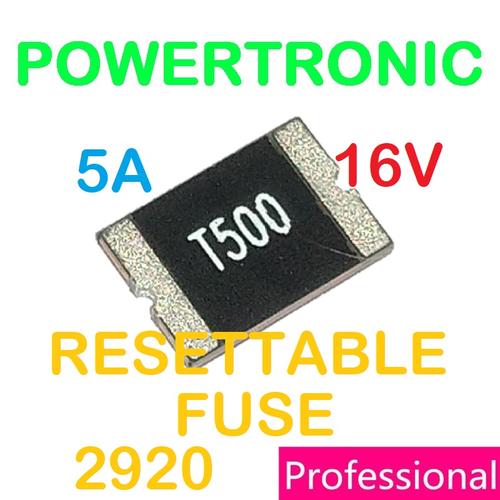 Jual 2920 5A 16V SMD PPTC Polyswitch Polyfuse RESETTABLE FUSE T500 7351 ...