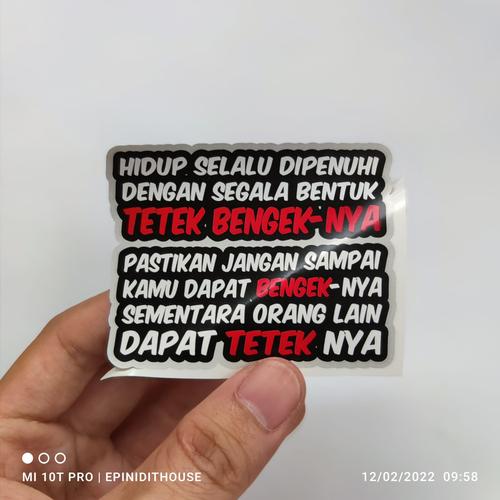 Jual Stiker Hidup Bengek Kata Humor Lucu Viral Nyleneh Meme Motor Helm ...