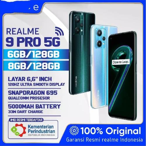 Jual REALME 9 PRO 5G 8/128 [Realme 9pro 5G Bukan 4G 8/128 GB] GARANSI RESMI - AURORA GREEN ...