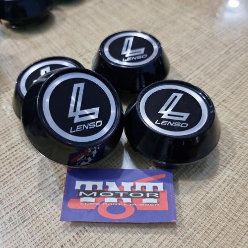 Promo dop roda velg variasi 6.5cm kerucut hitam plat hitam lenso logo ...