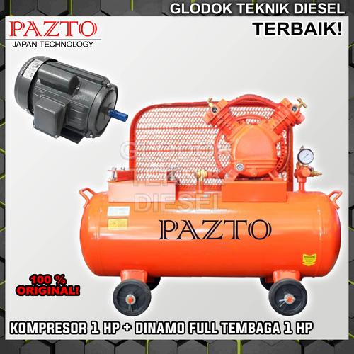Jual PAZTO Kompresor Angin 1 HP + Dinamo Full Tembaga 1 HP PK ...