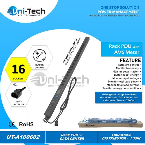 Jual Metered AV6 PDU, 16 Sockets DIN49440, Input IEC C14 10A - Kota ...