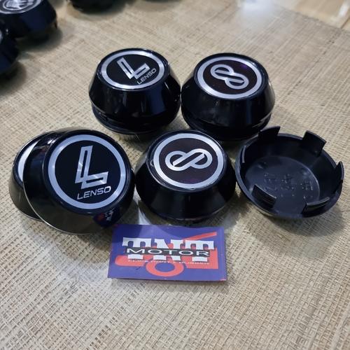 Promo dop roda velg variasi 6.5cm kerucut hitam plat hitam lenso logo ...