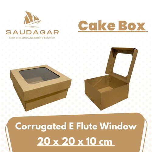 Jual 20x20x10 cm Kotak kue roti / Cake box Corrugated E Flute 20x20 ...
