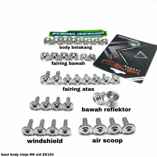 Jual probolt stainless full baut body ninja RR old zx 150 original Thailand - cnc pyramid - Kab ...
