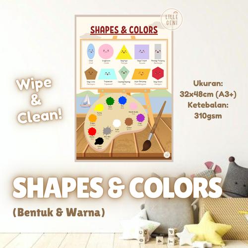 Jual SHAPES & COLORS (Bentuk & Warna) - Poster Premium Edukasi Anak TK ...