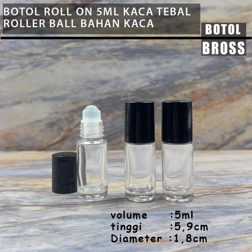 Jual Botol Roll On 5ml Essential Oil - Kaca Tebal ROLLER KACA Tutup ...