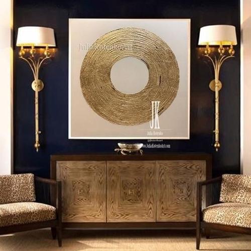 Jual Lukisan Lingkaran Gold texture Modern minimalis - Lingkaran 04 ...