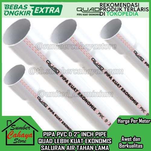 Jual PIPA PVC QUAD 2" INCH D PRALON PARALON PIPE SALURAN AIR 1 METER ...