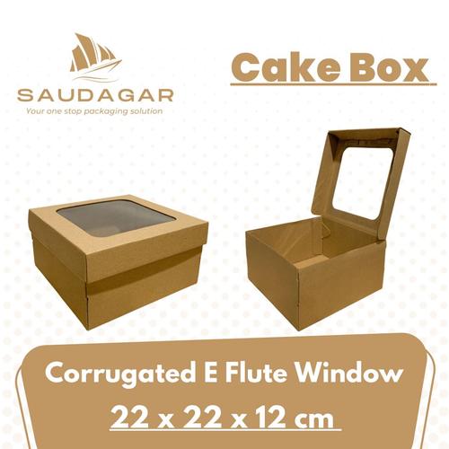 Jual 22x22x12 cm Kotak kue roti / Cake box Corrugated E Flute 22x22 ...
