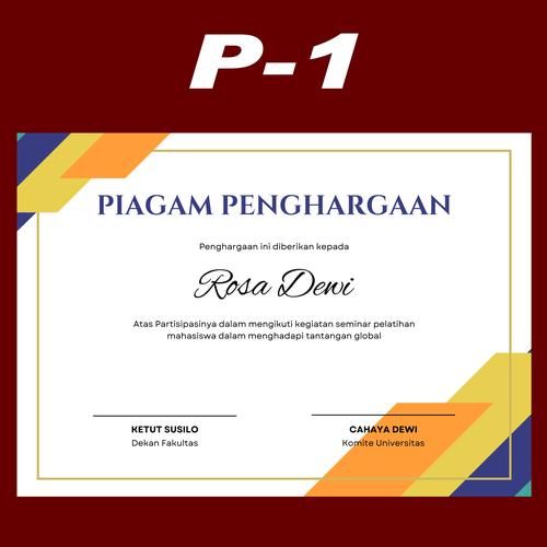 Jual Cetak Piagam penghargaan sertifikat juara lomba - 1 SISI - Kab ...