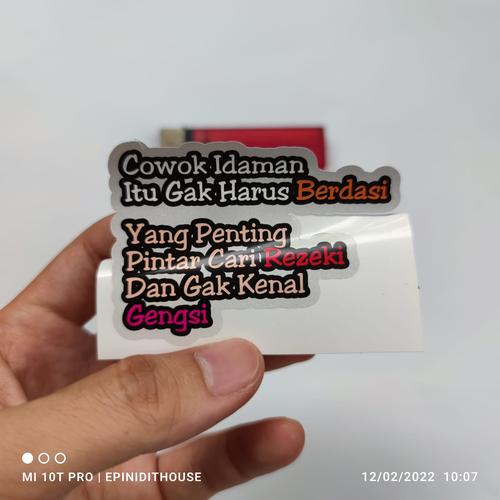 Jual Stiker Cowok Idaman Humor Lucu Viral Nyentrik Meme Motor HP Helm ...