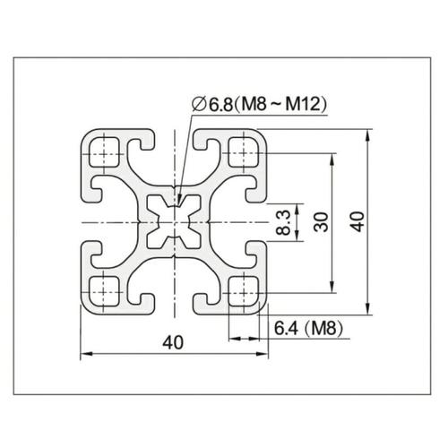 Jual Aluminium Profile P8 40x40 L Panjang 1cm warna hitam - Kab. Bekasi ...