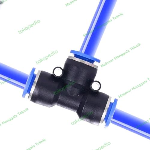 Jual FITTING PNEUMATIC Letter T Sambungan Selang PU Letter T - 12mm ...