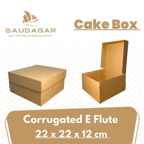 Jual 22x22x12 cm Kotak kue roti / Cake box Corrugated E Flute 22x22 ...