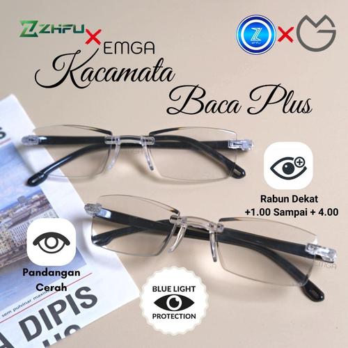 Promo Zhfu x Emga Kacamata Baca Plus Anti Radiasi Kaca Mata Anti Blue ...