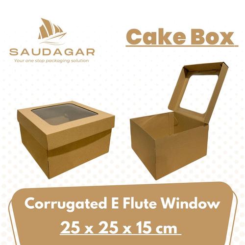 Jual 25x25x15 cm Kotak kue roti / Cake box Corrugated E Flute 25x25 ...
