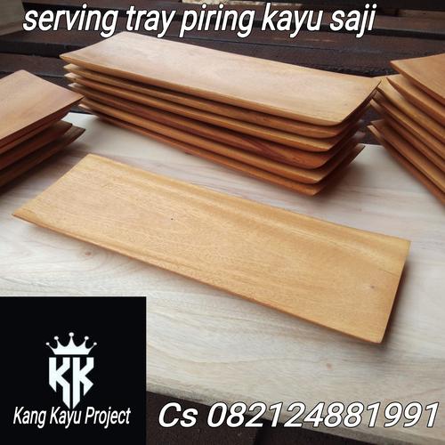 Jual Tatakan nampan kayu serving tray baki saji sushi cekung tempat ...