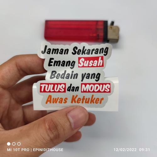 Jual Stiker Modus Tulus Kata Humor Lucu Viral Nyentrik Meme Motor Helm ...