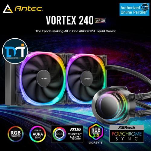Promo Antec Vortex 240 I 360 ARGB - AIO Liquid CPU Cooler - 240mm ARGB ...