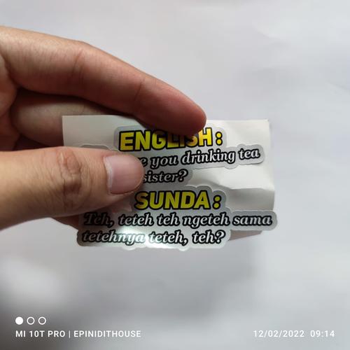 Jual Stiker English Sunda Teh Humor Lucu Viral Nyleneh Meme Motor Helm ...