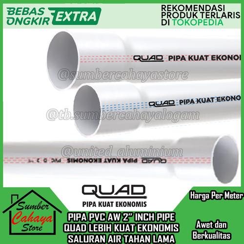Jual PIPA PVC PARALON QUAD 2" INCH AW PRALON PIPE SALURAN AIR 1 METER ...