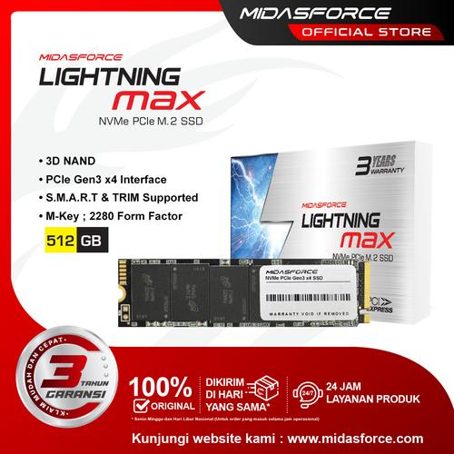 Jual SSD M.2 NVME 512GB Midasforce Lightning Max PCIe Gen3 x4 - Jakarta ...