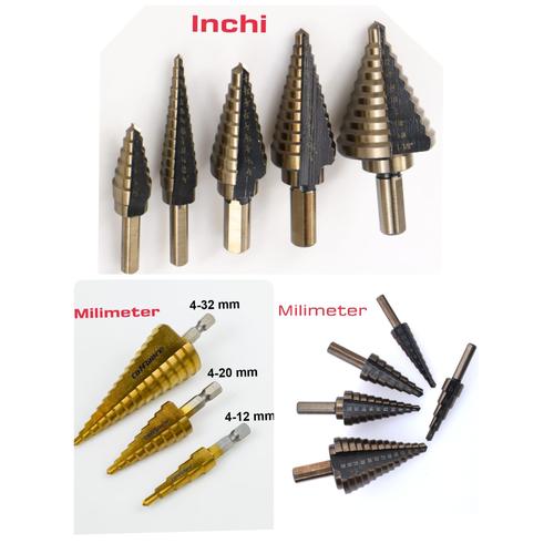 Jual Mata Bor Pagoda Piramit Spiral Drill Step Down Titanium Tipe 2 ...