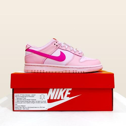Jual Nike Dunk Low Triple Pink (GS) BNIB Original - DH9765-600 - 35 ...