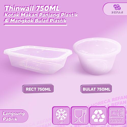 Jual Kotak Makan Plastik 750 ML Thinwall / Tempat Makan Plastik Food ...