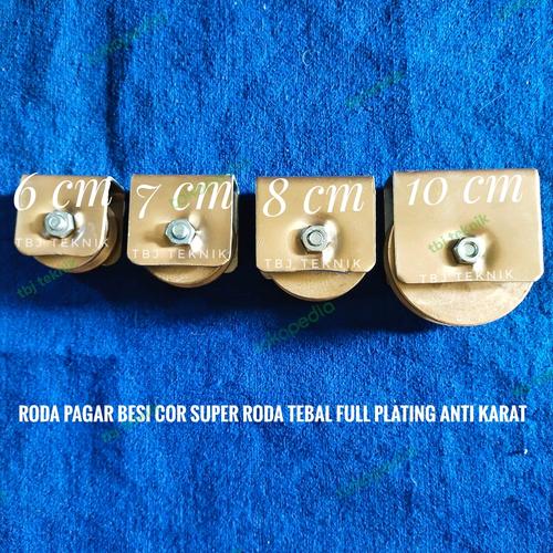 Jual roda pagar 10 cm besi cor super roda tebal full plating anti karat ...