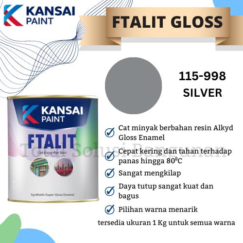 Jual Cat Besi dan Kayu FTALIT Gloss ukuran 1Liter Silver - 998 - Kota ...