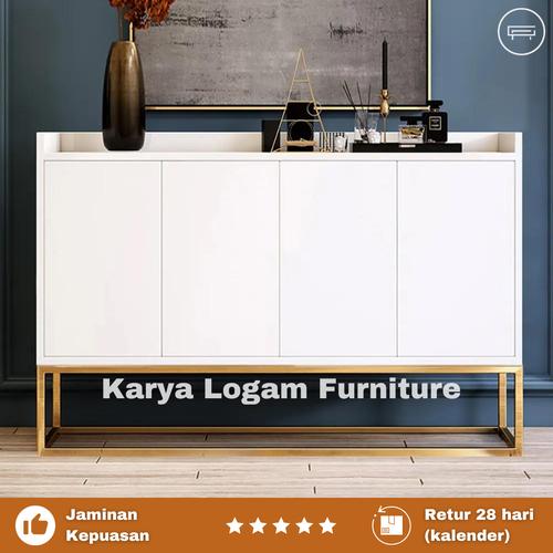 Jual Lemari Buffet Modern Minimalis - Credenza Kaki Stainless dan HPL ...