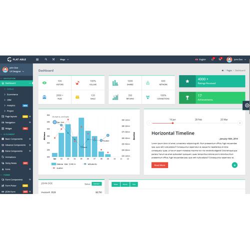 Jual Bootstrap 4 - Flat Able v2.2 Premium Admin Dashboard HTML Template - Kab. Gresik - Juragan ...