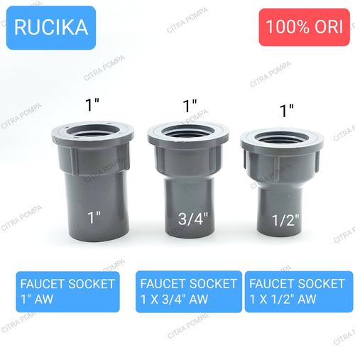 Jual RUCIKA 1" FAUCET SOCKET / SOK DRAT DALAM 1" - Abu-abu, 1 inch ...
