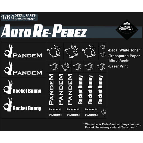 Jual [WHITE TONER] DECAL HOTWHEELS WHITE TONER - LIVERY PANDEM ROCKET ...