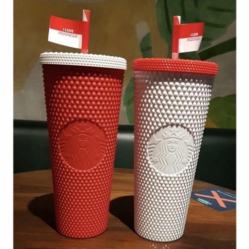 Jual Starbucks Tumbler Studded Venti Cold Merah Putih Edisi. Merah ...