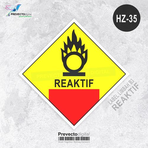 Jual Stiker Simbol Label K3 Limbah B3 Hazmat Reaktif - 20x20cm ...