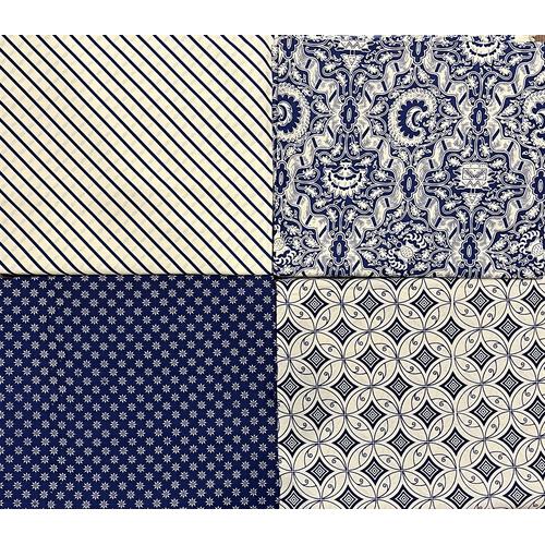 Jual Kain Batik Sekelir Biru Cream | Kain Batik Modern Satu Warna ...