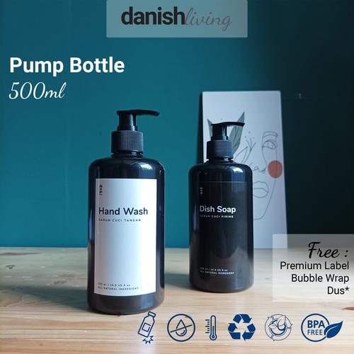 Jual Botol Sabun Pump Refill 500ml Hitam Label Sticker Vinyl Aesthetic ...