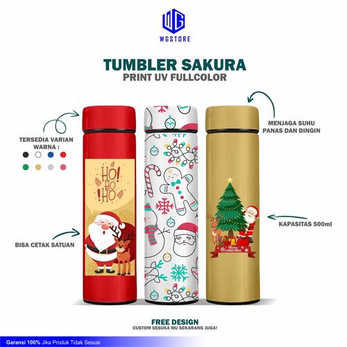 Jual TUMBLER CUSTOM TERMOS NAMA LOGO FULL PRINT - Merah, 2 MUKA NON LED ...