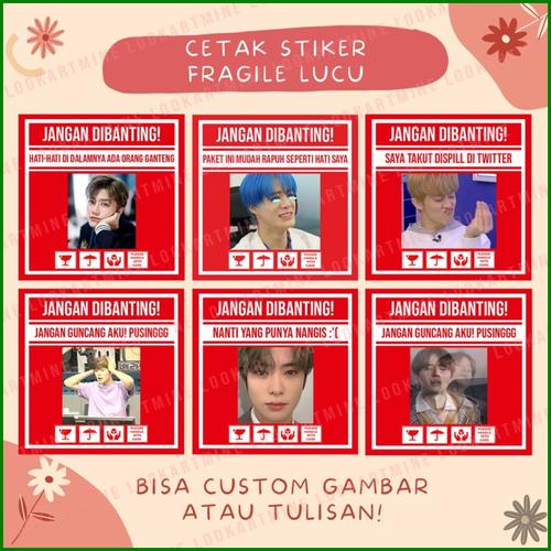 Jual CETAK STIKER FRAGILE LUCU UNIK KOREA NCT CUSTOM | STIKER JANGAN ...