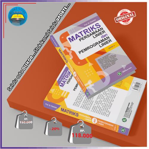 Jual Buku Matriks Persamaan Linier dan Pemrograman Penerbit Rekayasa ...