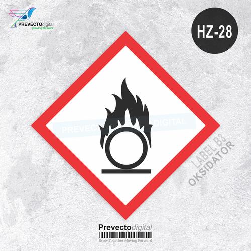 Jual Sticker Simbol Label K3 Limbah B3 Hazmat Label B3 Oksidator ...