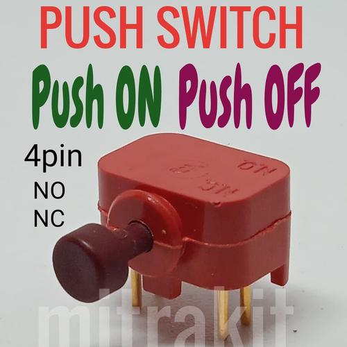 Jual Push Switch 4pin NO NC (Normally Open Normally Close) Momentary ...