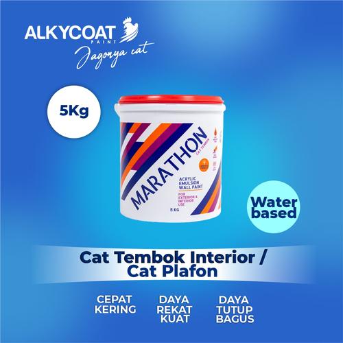 Jual MARATHON- EMULSION WALL PAINT CAT TEMBOK INTERIOR & EXTERIOR 5KG ...