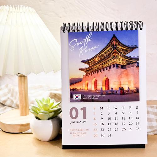 Promo Kalender Meja Korean Vacation Premium Aesthetic / Calendar Spiral ...