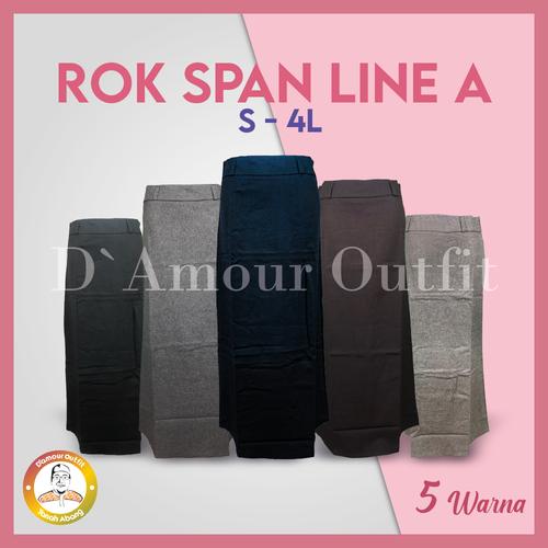 Jual Rok Span Kantor, Rok Span Panjang Line A, Rok Kerja Polos S-XL ...